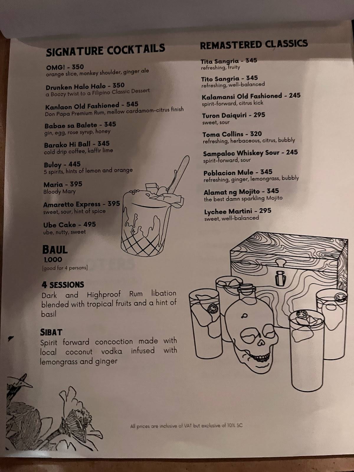 Menu at Alamat Filipino Cuisine pub & bar, Makati