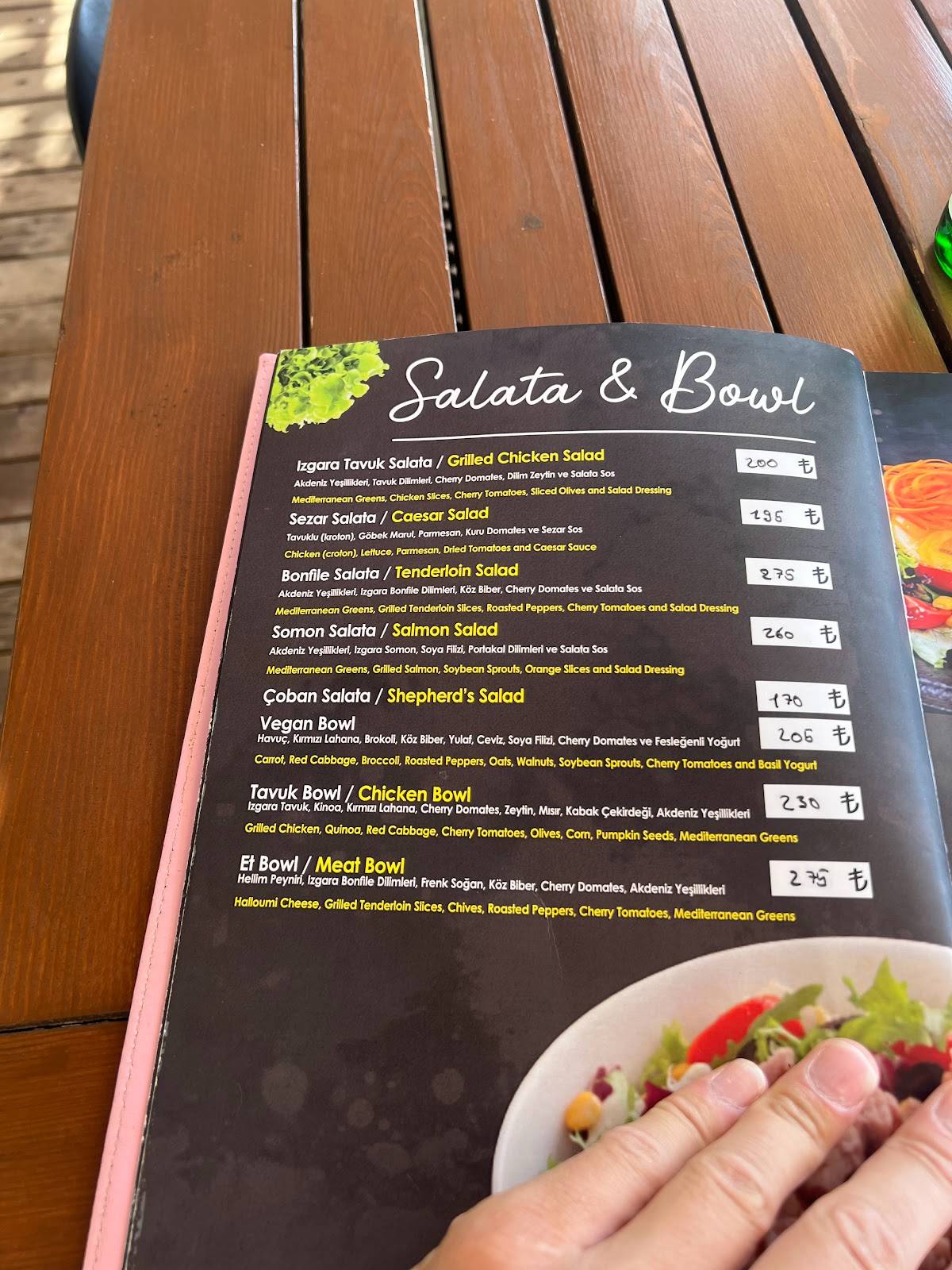 Menu at Lui beach & lounge, Alanya
