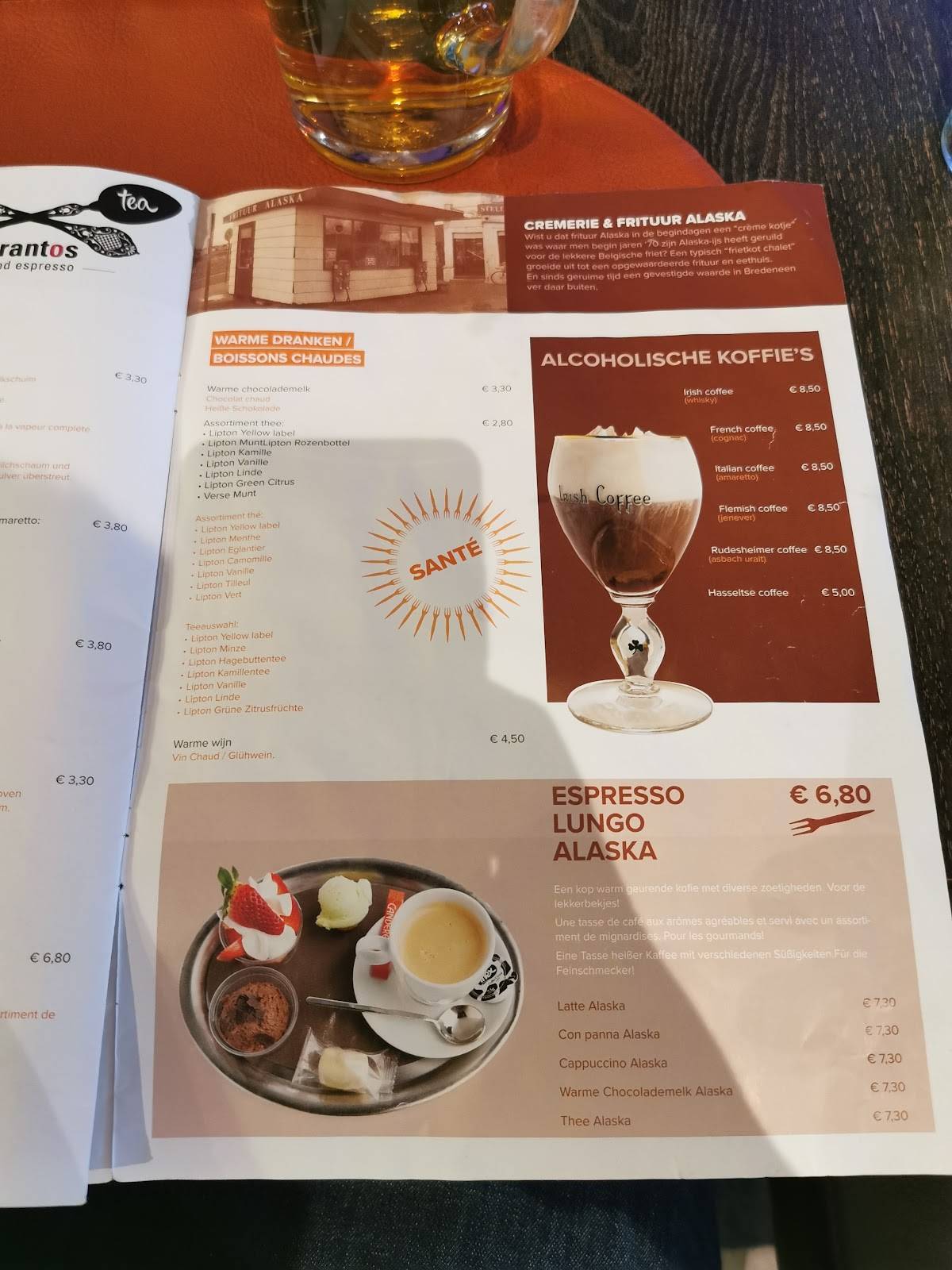 Speisekarte von Alaska, Bredene