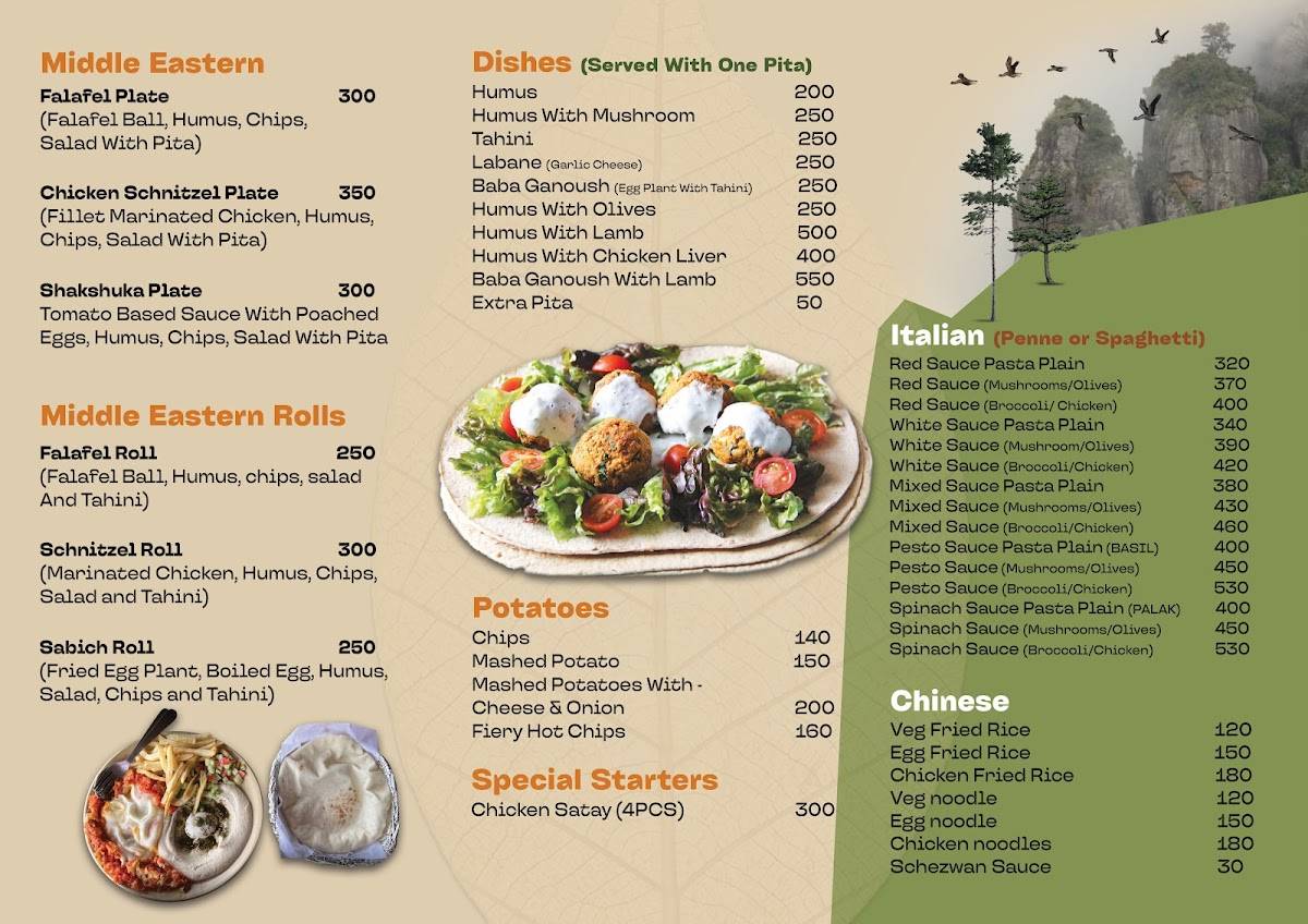 Menu at Altaf's Cafe, Kodaikanal