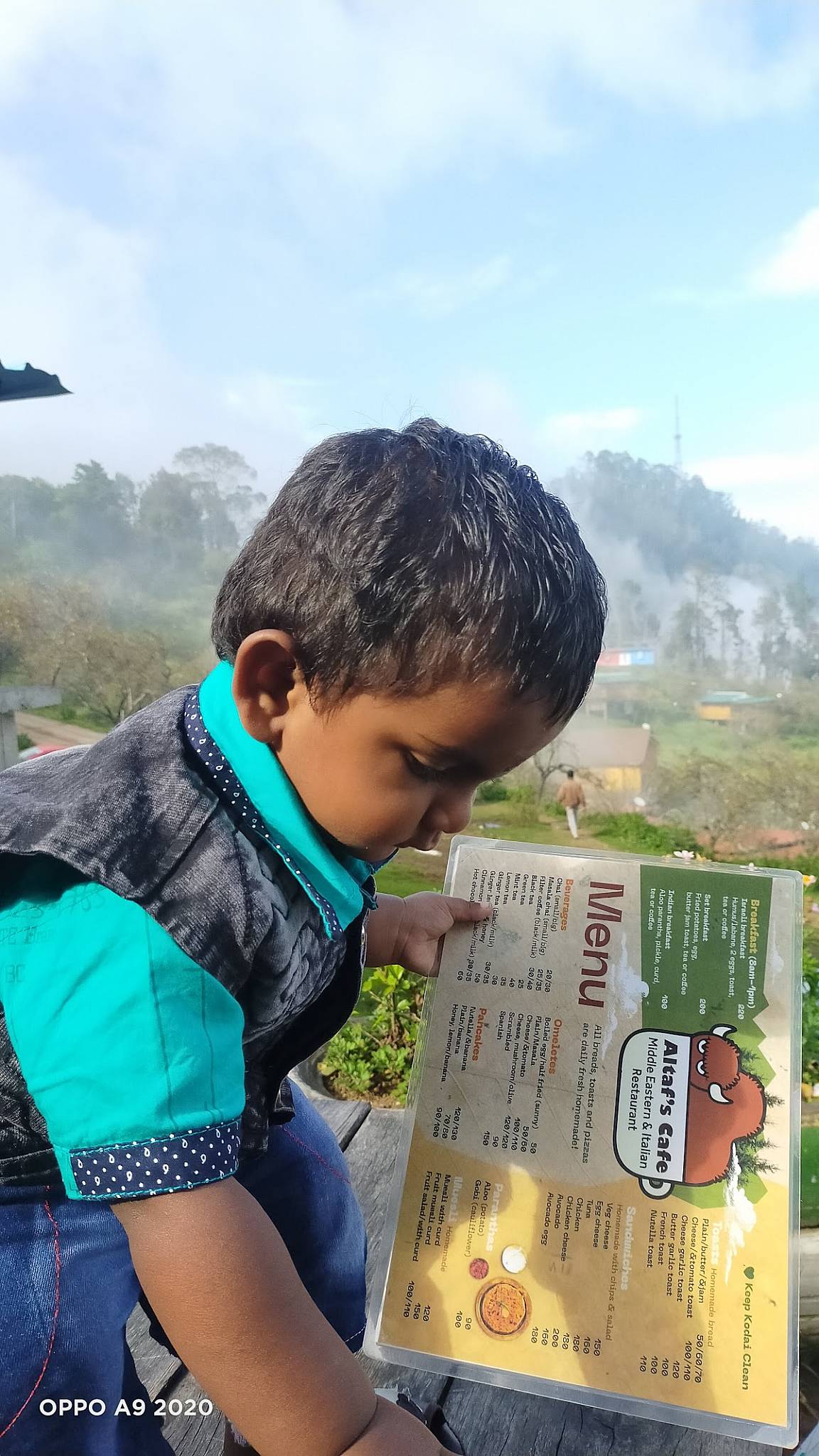 Menu at Altaf's Cafe, Kodaikanal