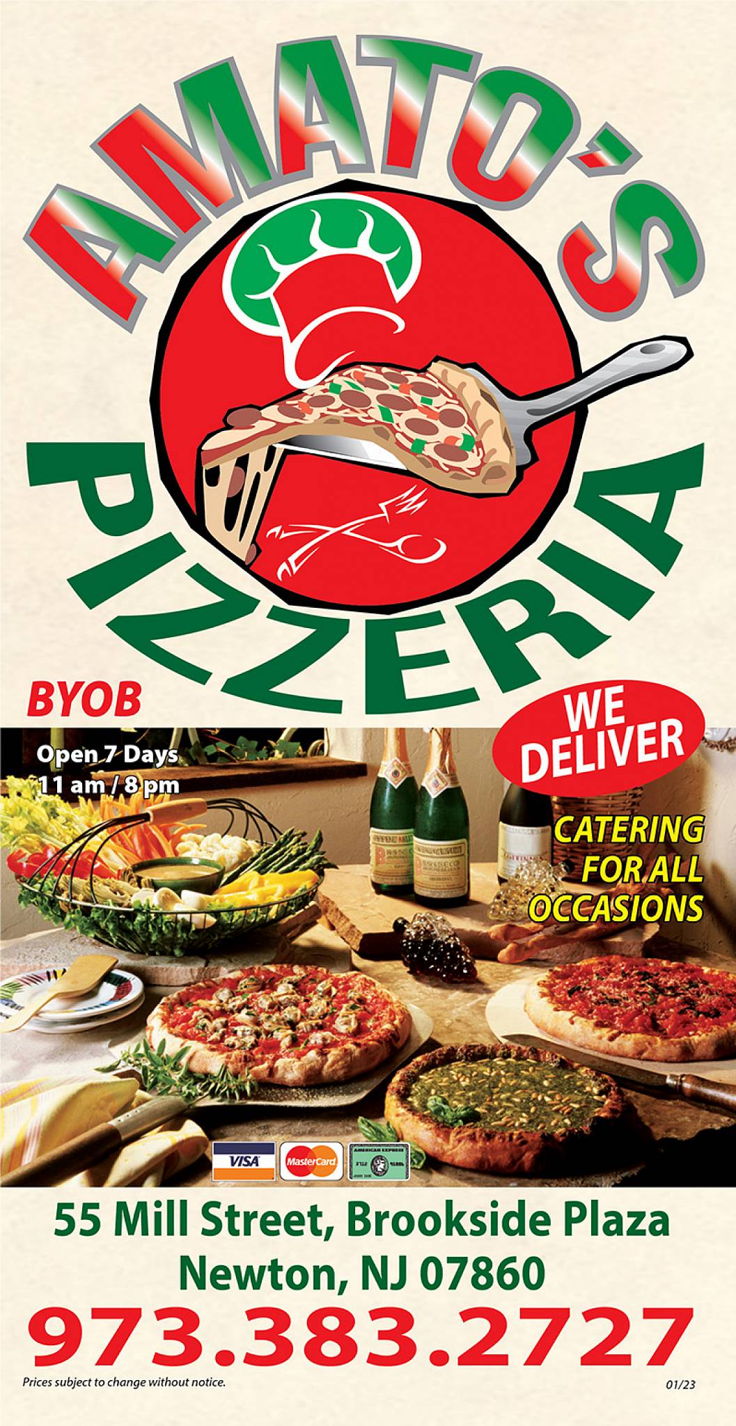 Menu at Amato's Pizzeria (Newton), Newton