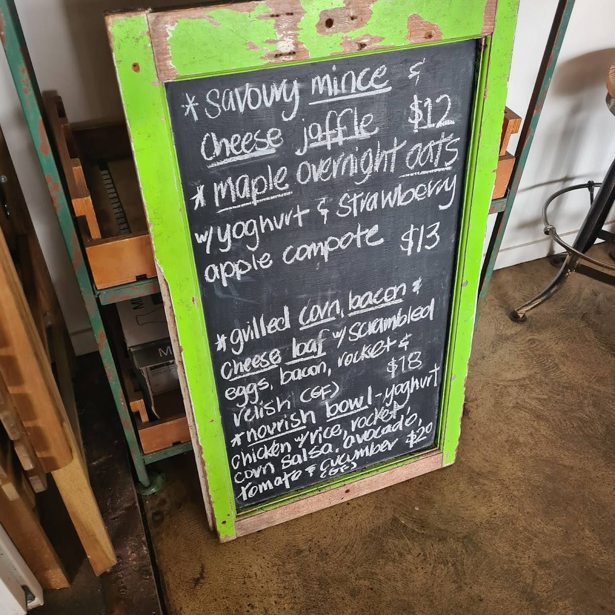 Menu at Ananas Espresso restaurant, Sherwood