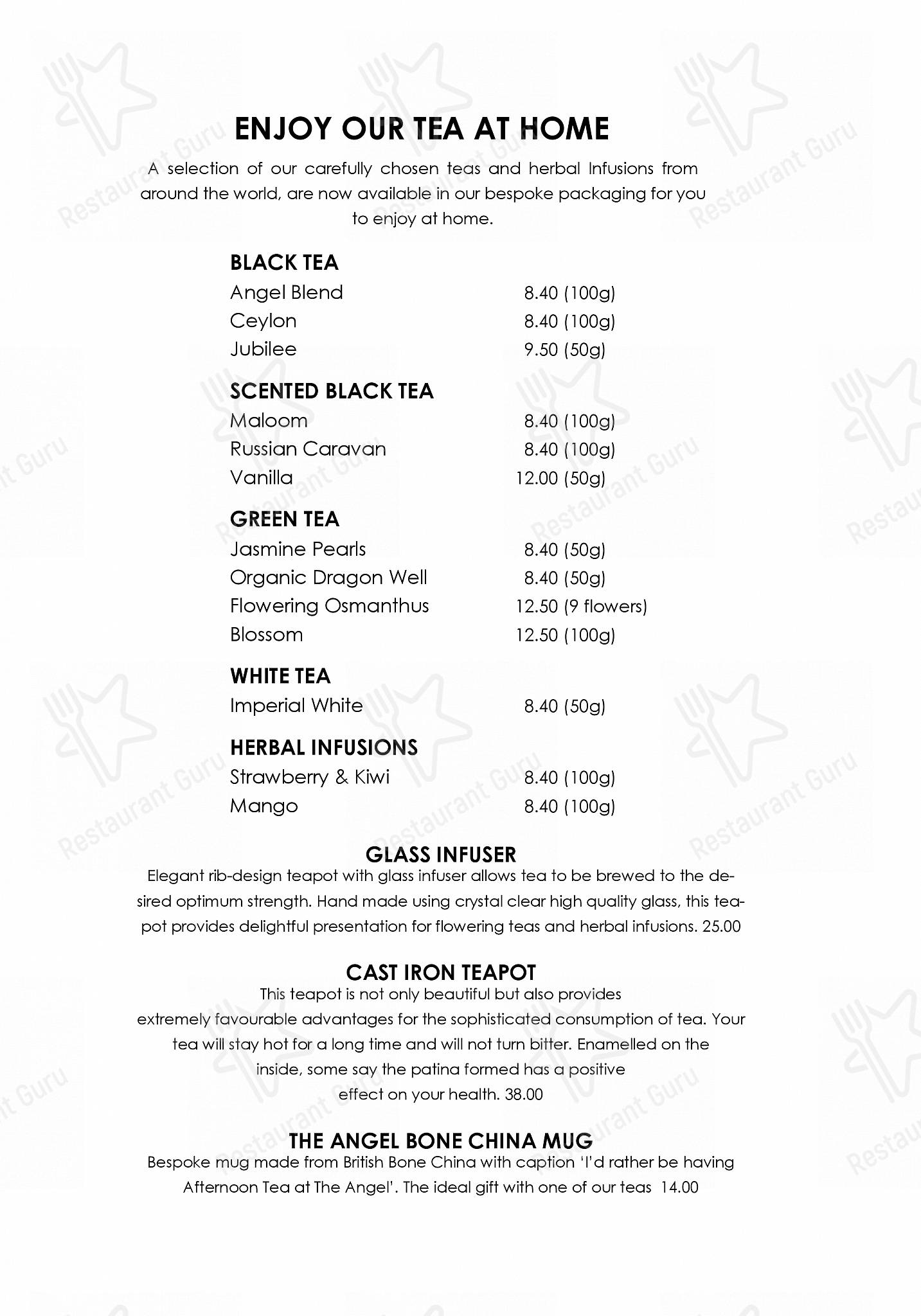 Menu at The Angel Hotel restaurant, Abergavenny