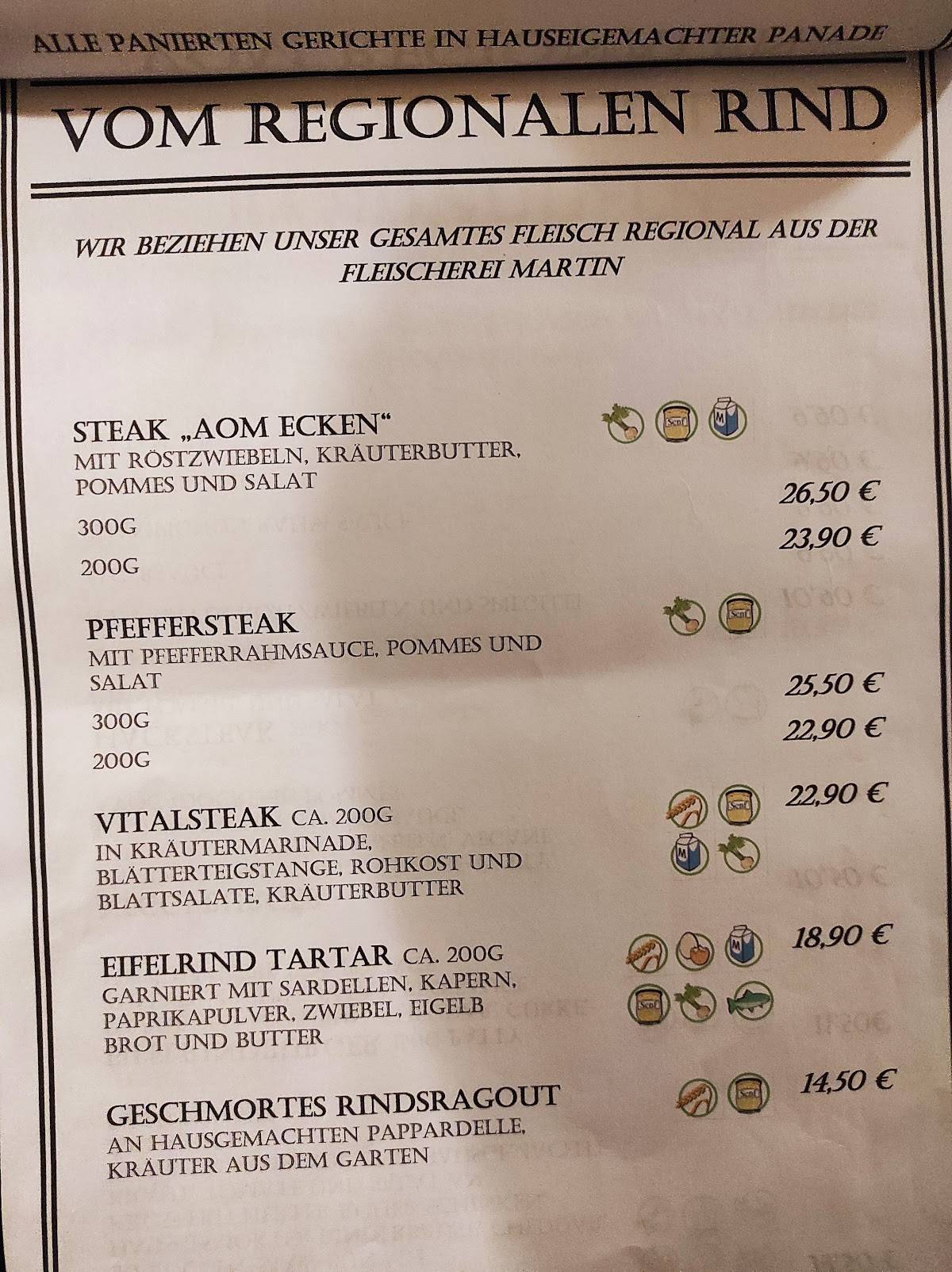 Speisekarte von Aom Ecken pub & Bar, Trier