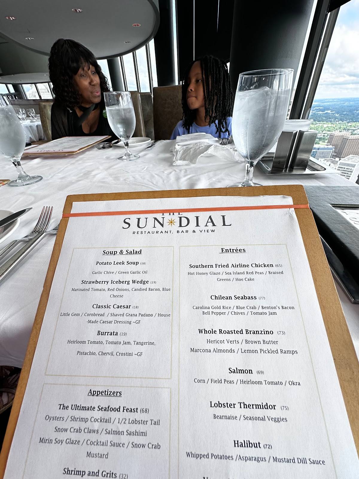 Menu at The Sun Dial Restaurant, Bar & View, Atlanta