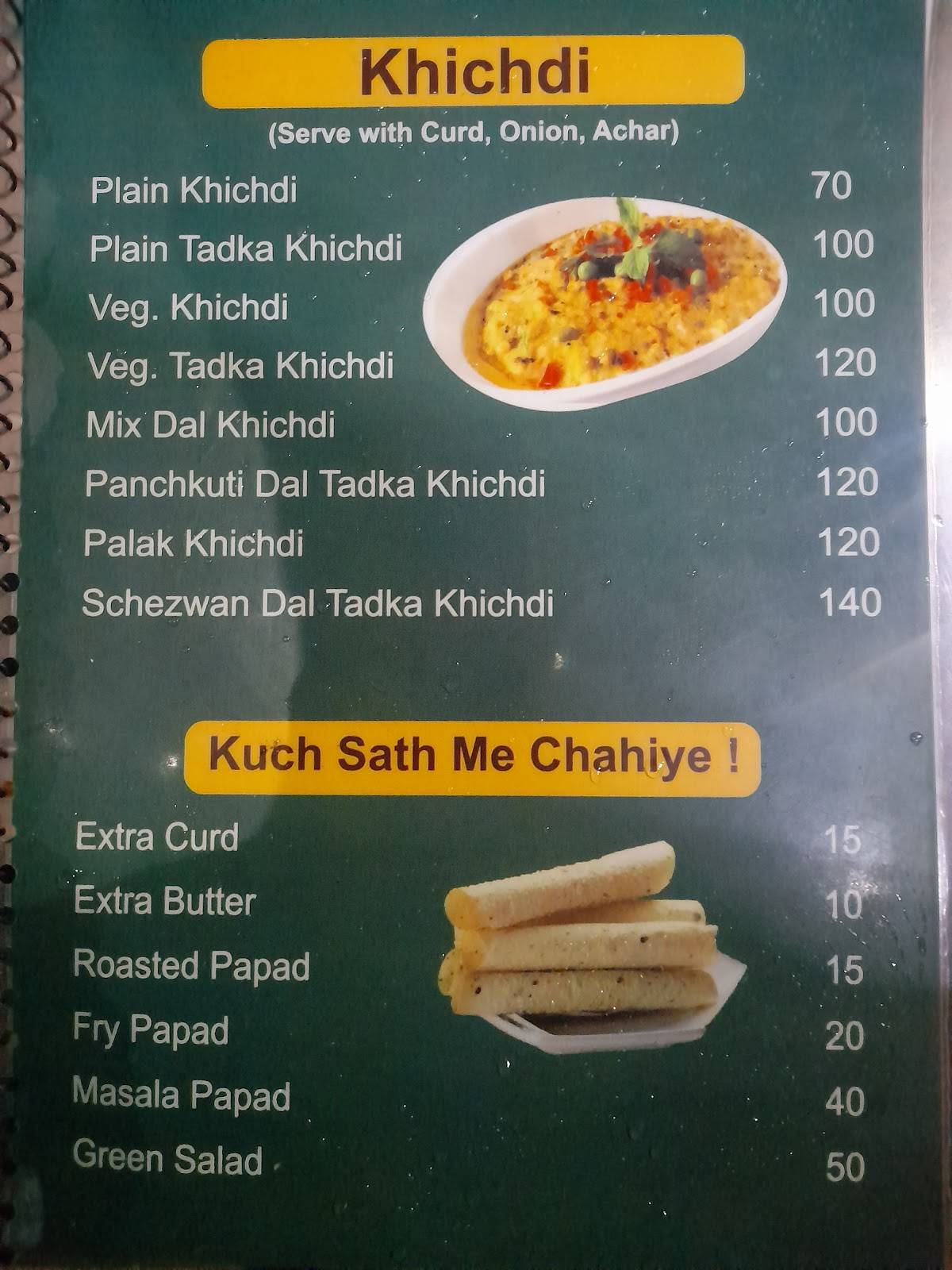 Menu at Aunty de parathe(gurukulwala), Ahmedabad, Raju Complex