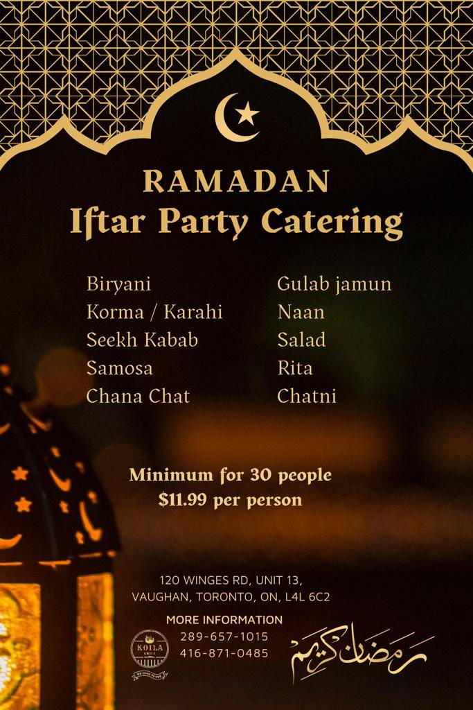 Menu at Koi La Grill Halal BBQ Grill & Catering Services, Toronto