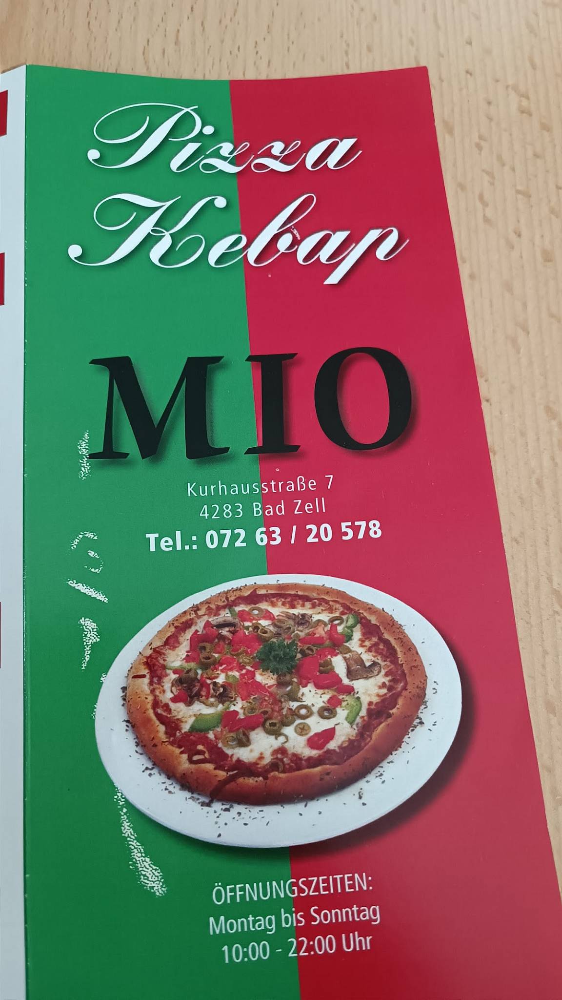 Speisekarte von Pizza Mio, Bad Zell