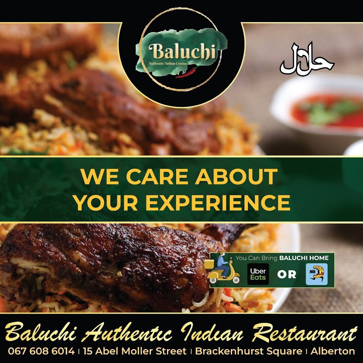 Menu at Baluchi Restaurant, Sandton