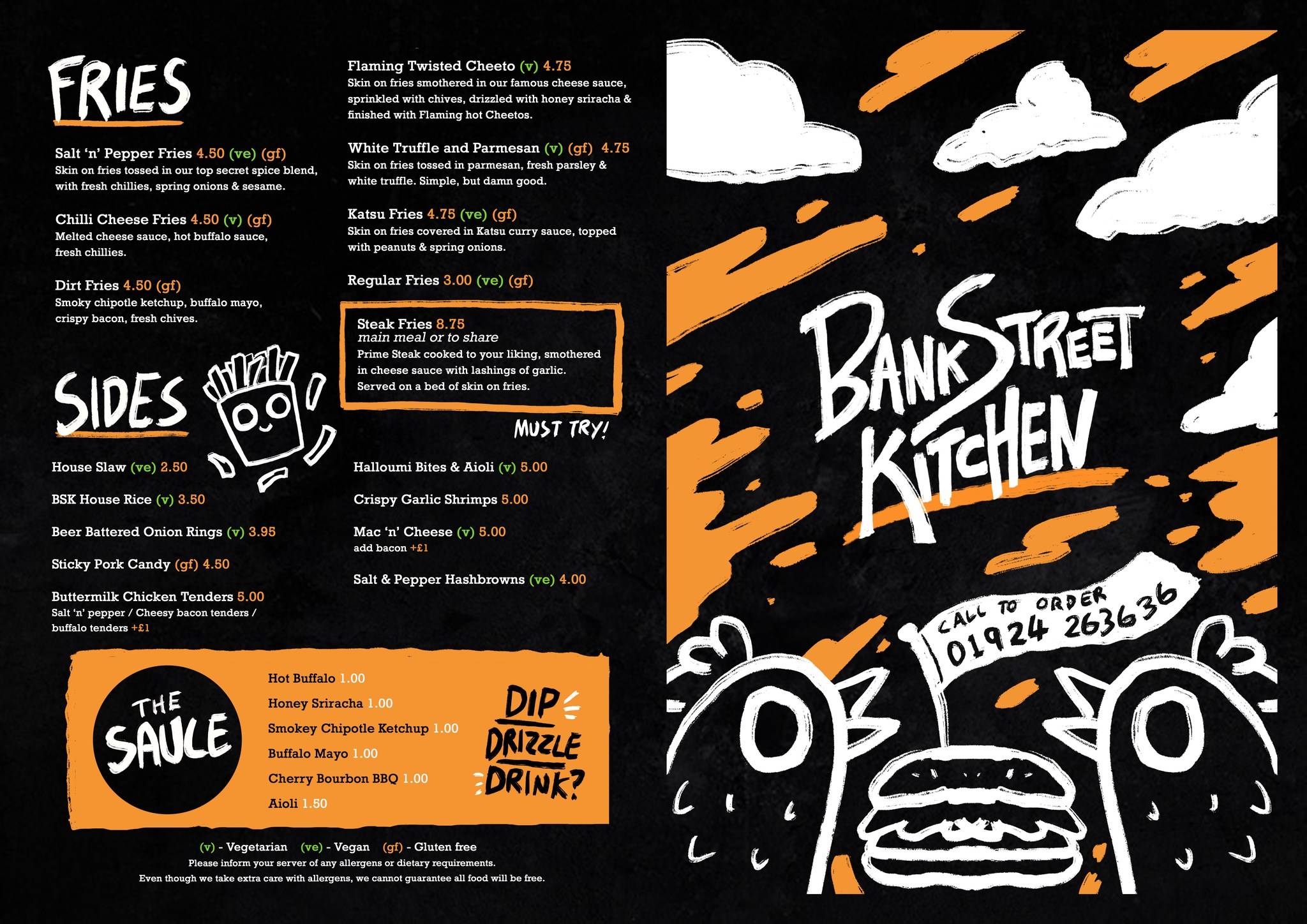 Menu at Bank Street Kitchen restaurant, Ossett