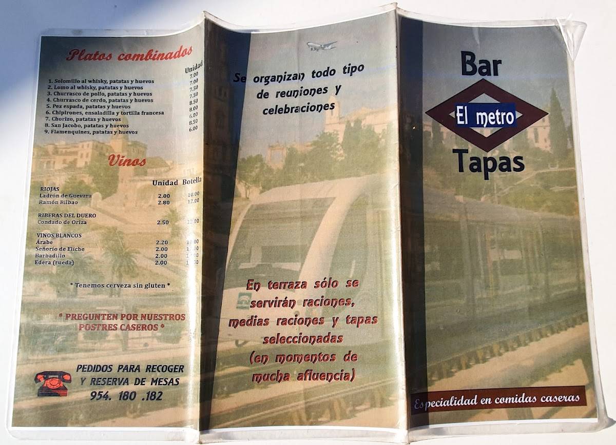 Carta de Bar El Metro, Mairena del Aljarafe