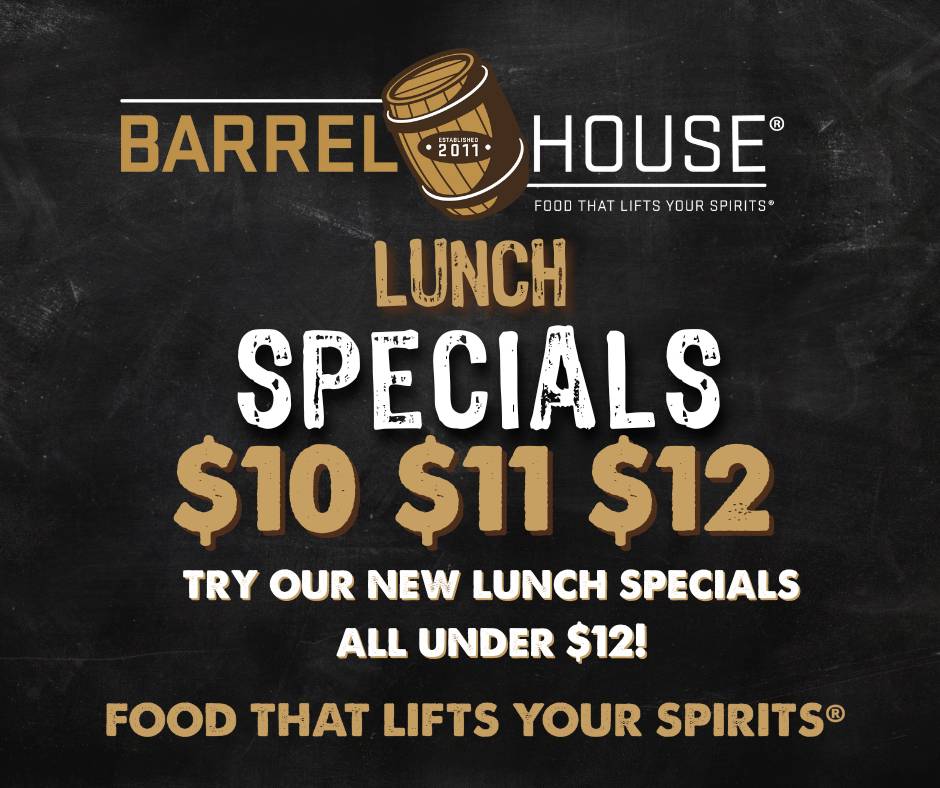 Menu at Barrel House, Dubuque