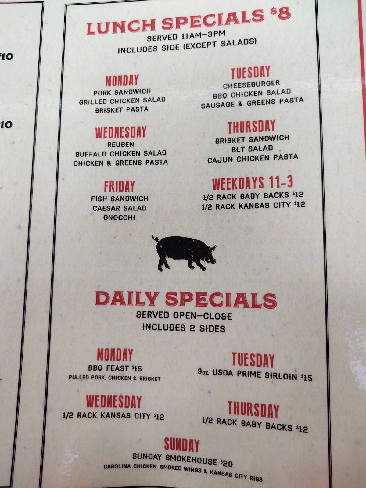 Menu at Barry Dyngles, Youngstown