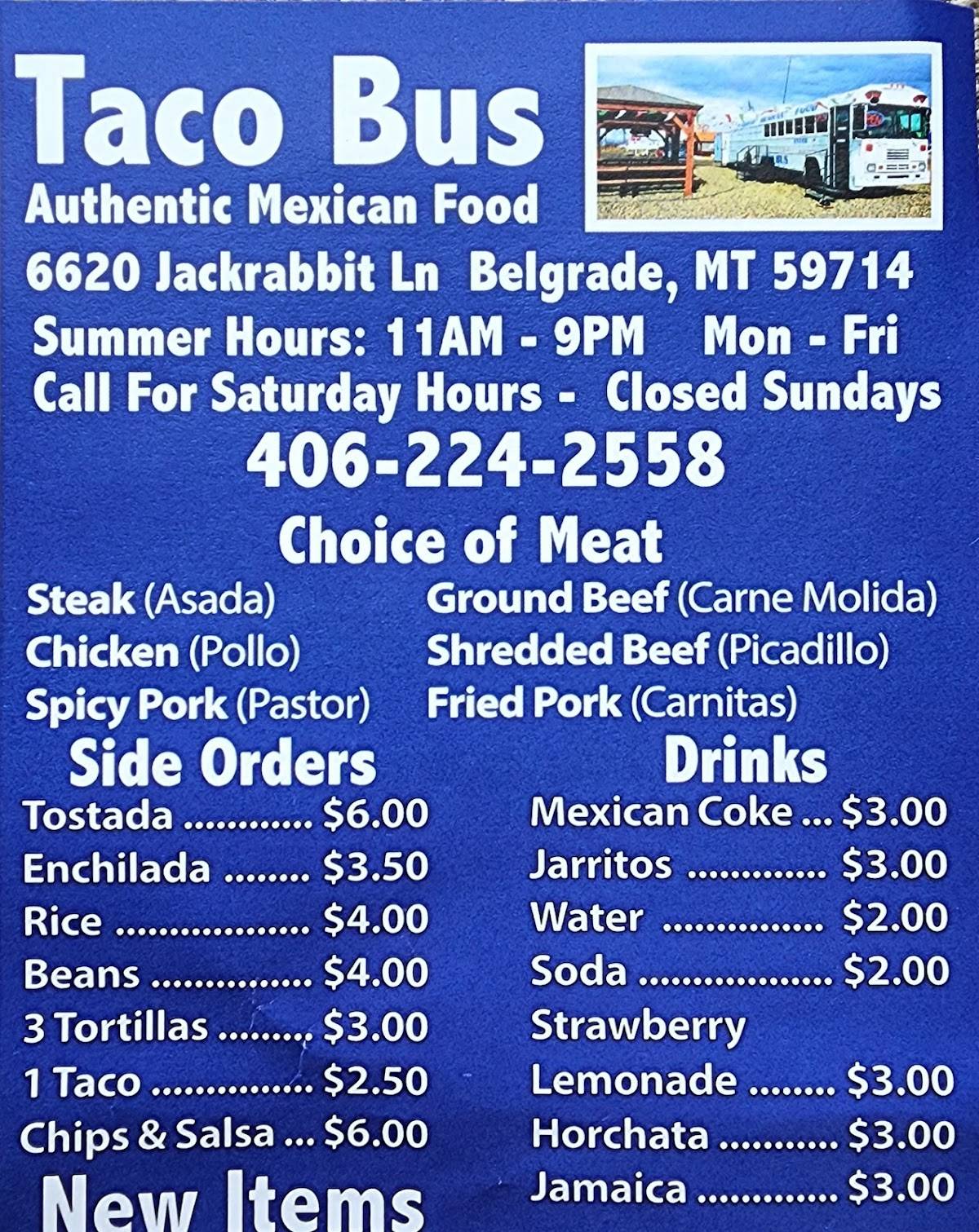 Menu at Taco Bus Authentic Mexican Food restaurant, Belgrade, -6220 ...