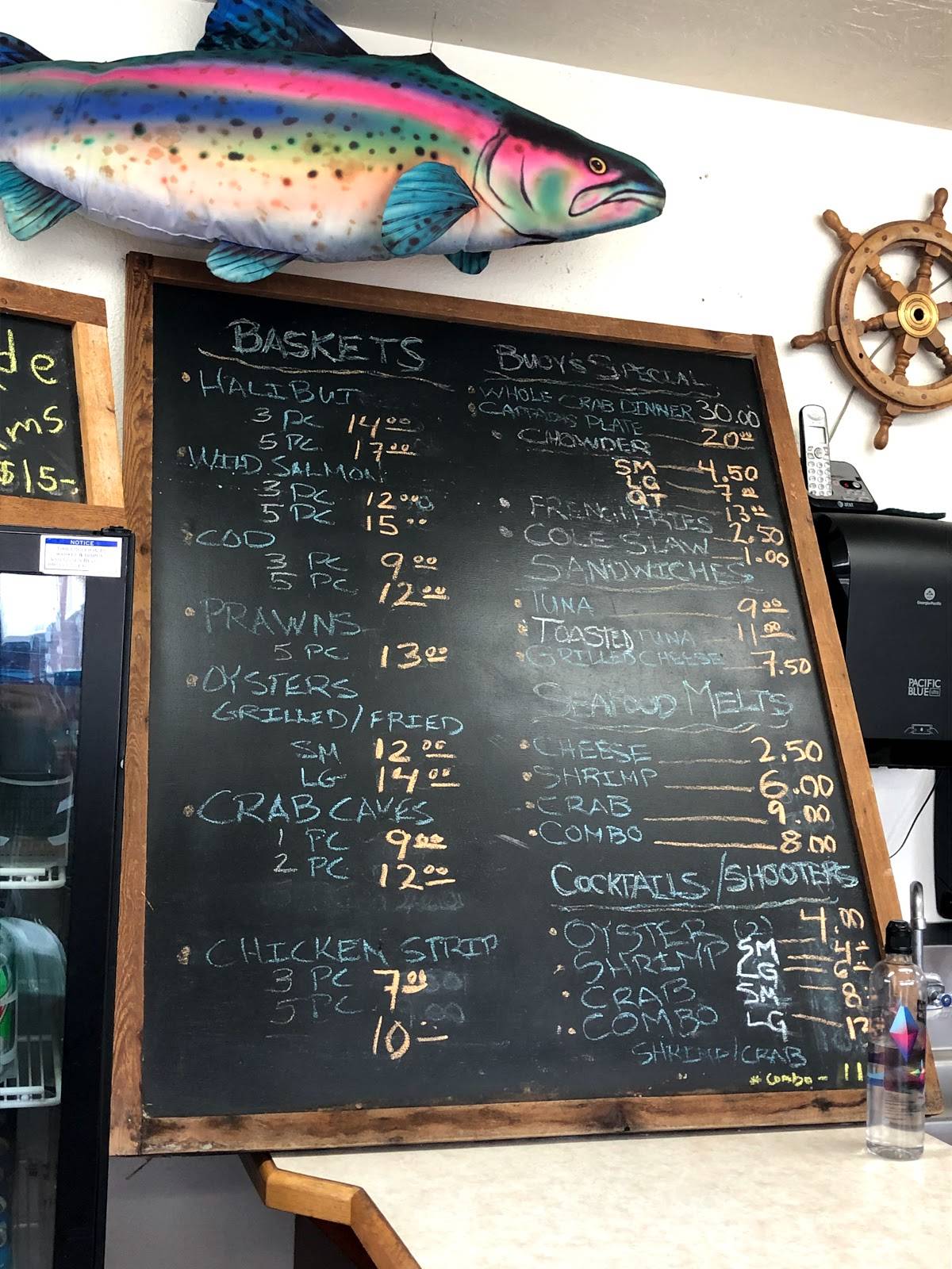 Menu at Bell Buoy of Seaside restaurant, Seaside