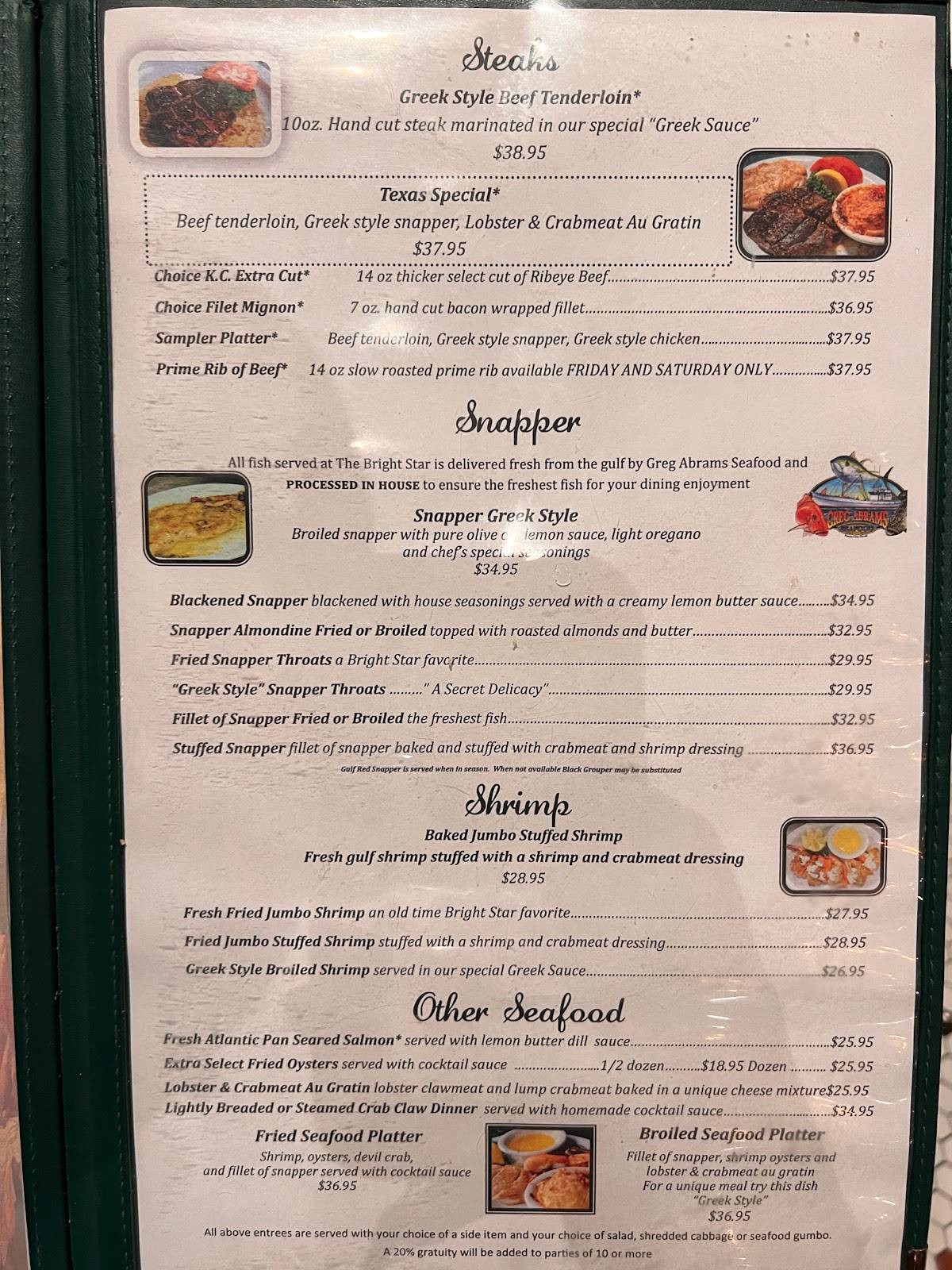 Menu at Bright Star Restaurant, Bessemer