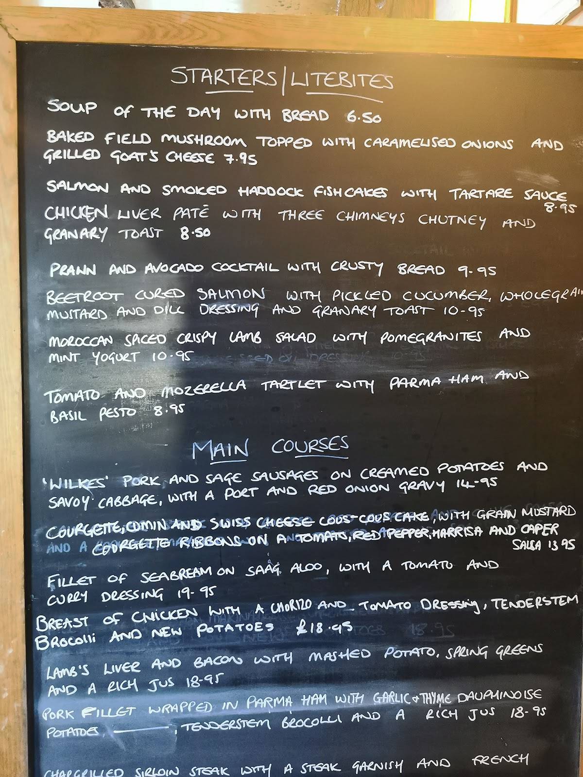 Menu at The Three Chimneys pub & bar, Smarden