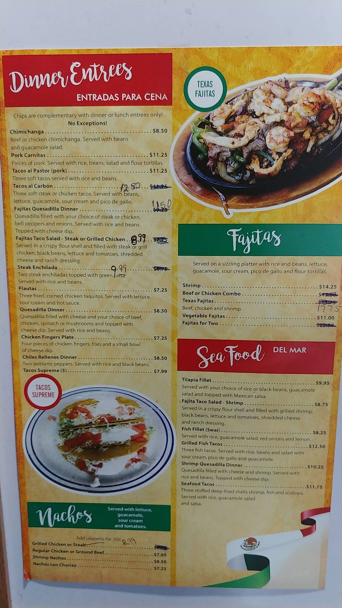 Menu at Zapata Mexican Restaurant, Birmingham, Valleydale Rd