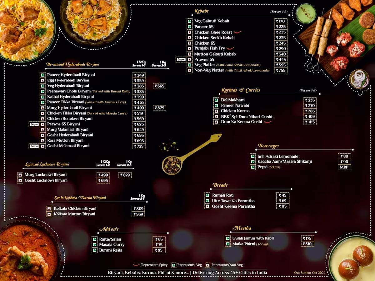 Menu at Biryani By Kilo- Jagatpura, Jaipur