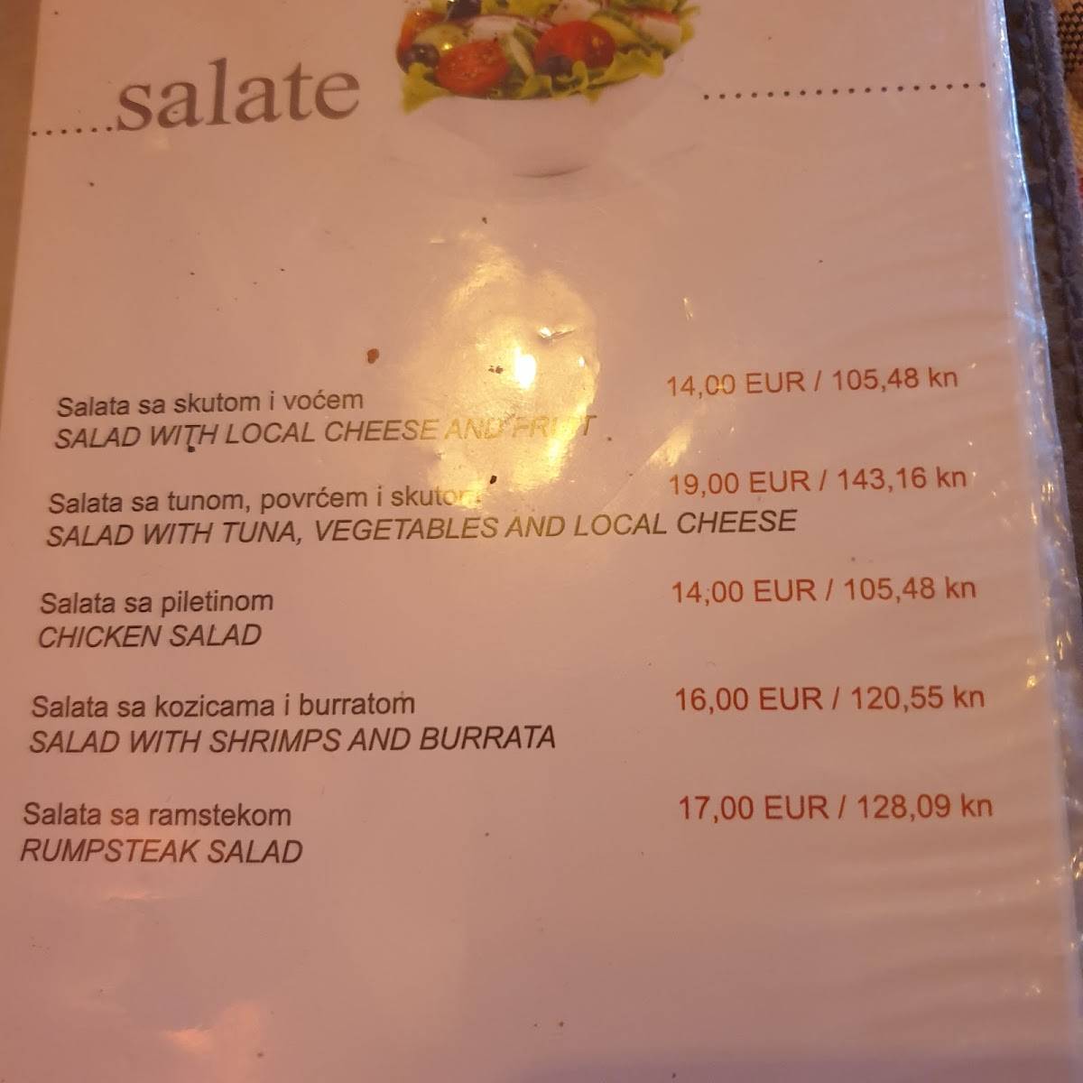 Menu at Bistro oštarija Fortica restaurant, Kastav