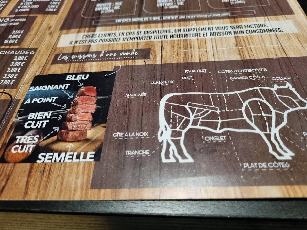 Menu au Black Angus Grill, Mouscron