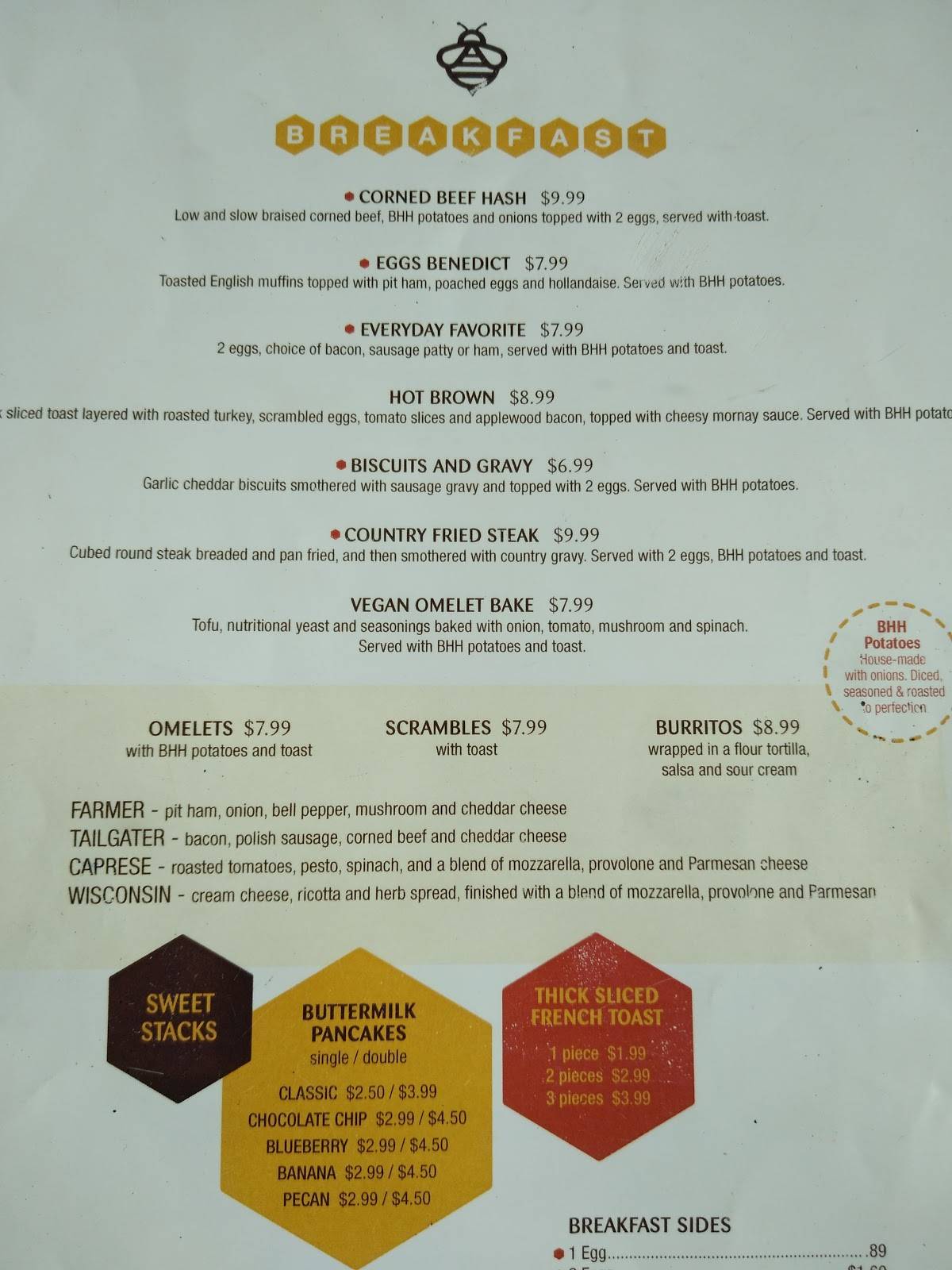Menu at Black Honey Hashery pub & bar, De Pere