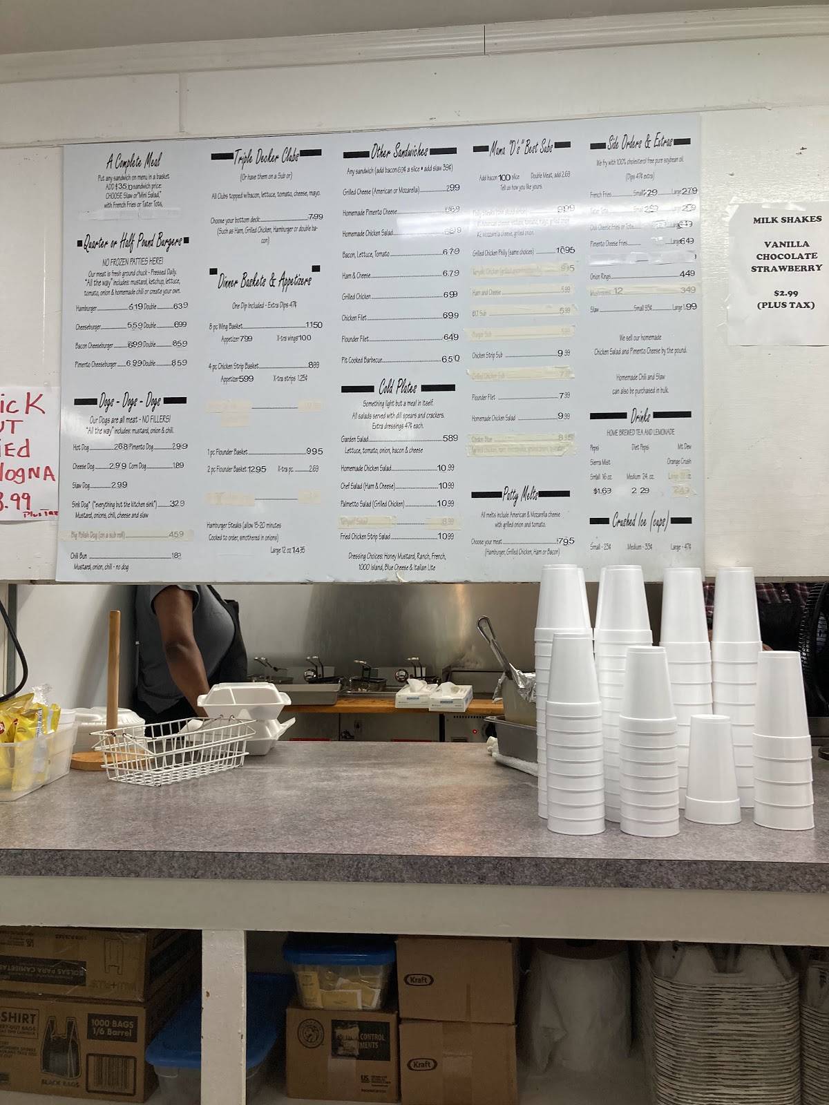 Menu at Blackmon's Little Midget restaurant, Camden
