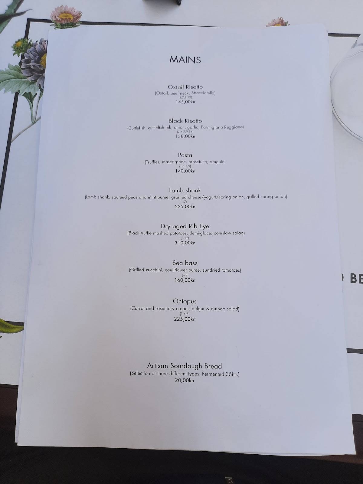 Menu at Bokeria Kitchen & Wine restaurant, Split