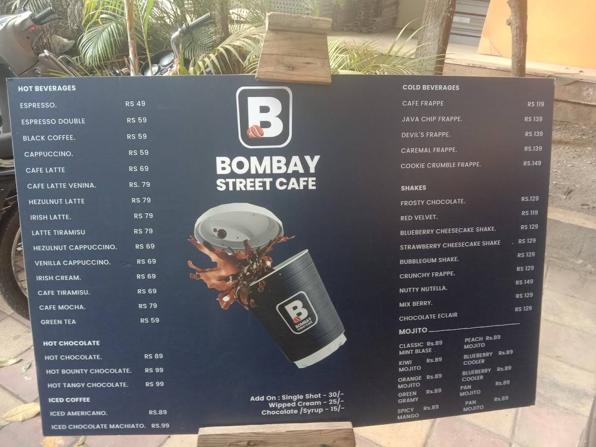 Menu at Bombay street cafe, Pune, Sarja Rd