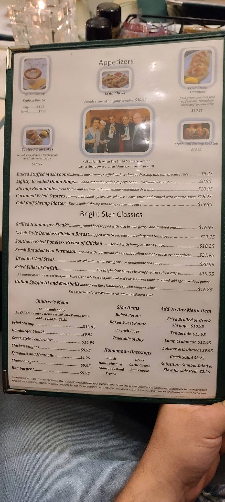 Menu at Bright Star Restaurant, Bessemer