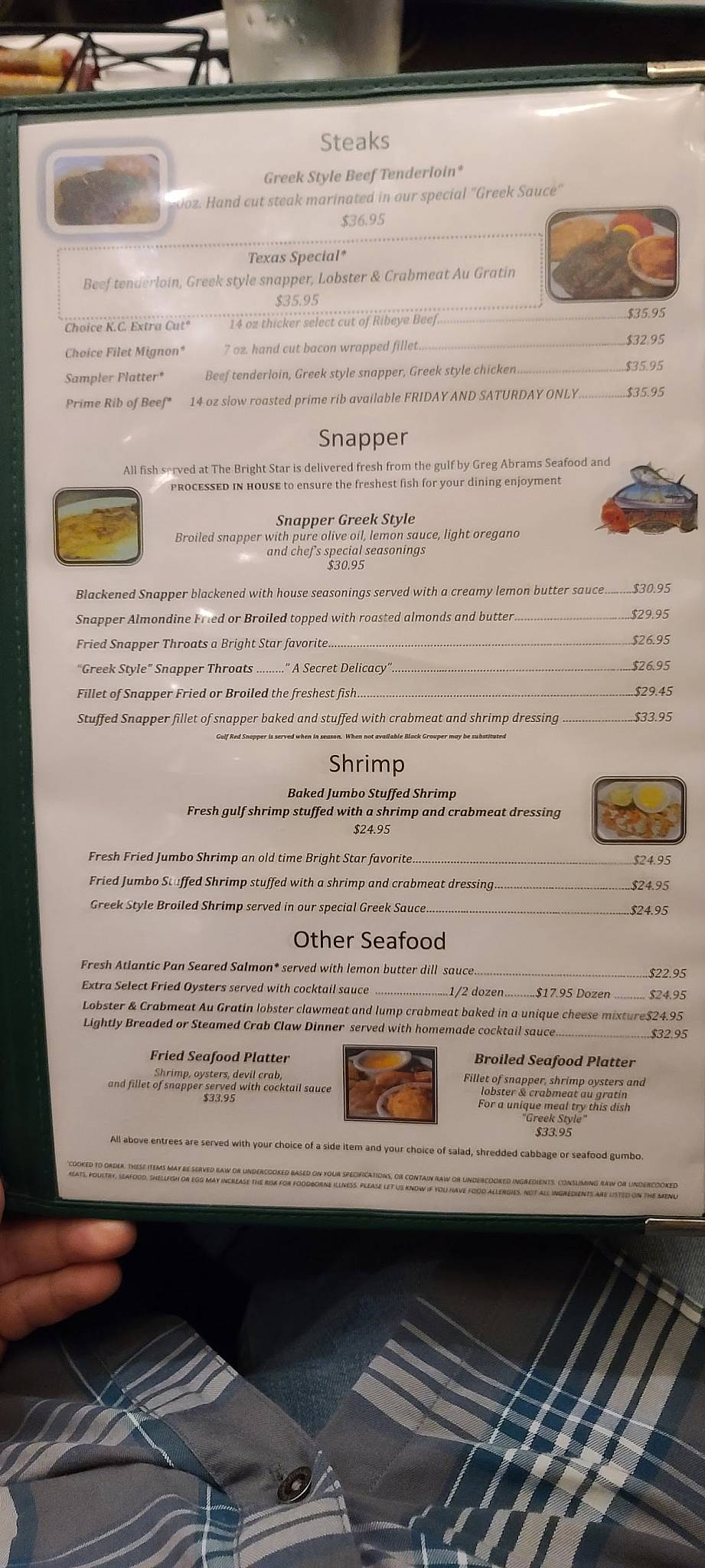Menu at Bright Star Restaurant, Bessemer