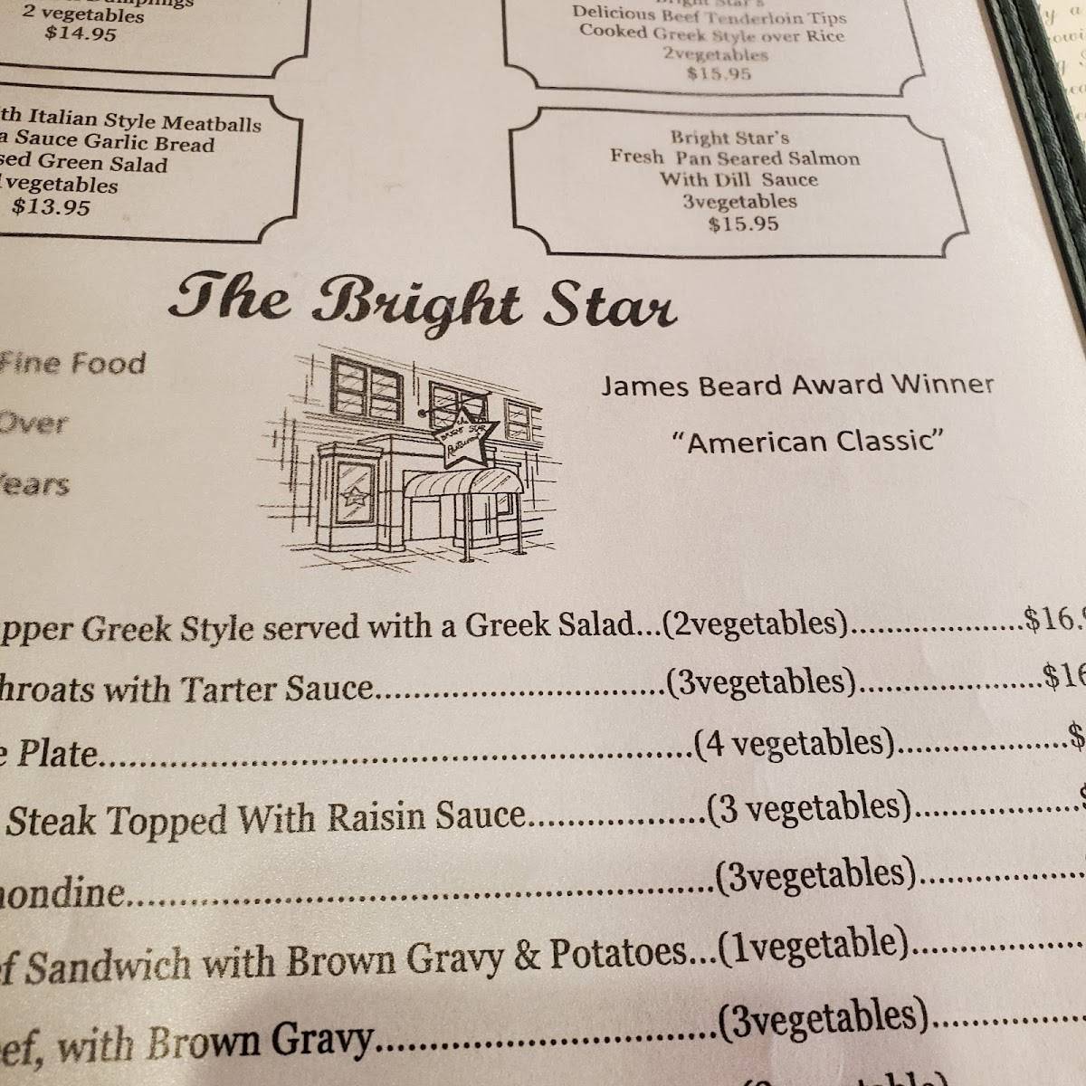 Menu at Bright Star Restaurant, Bessemer