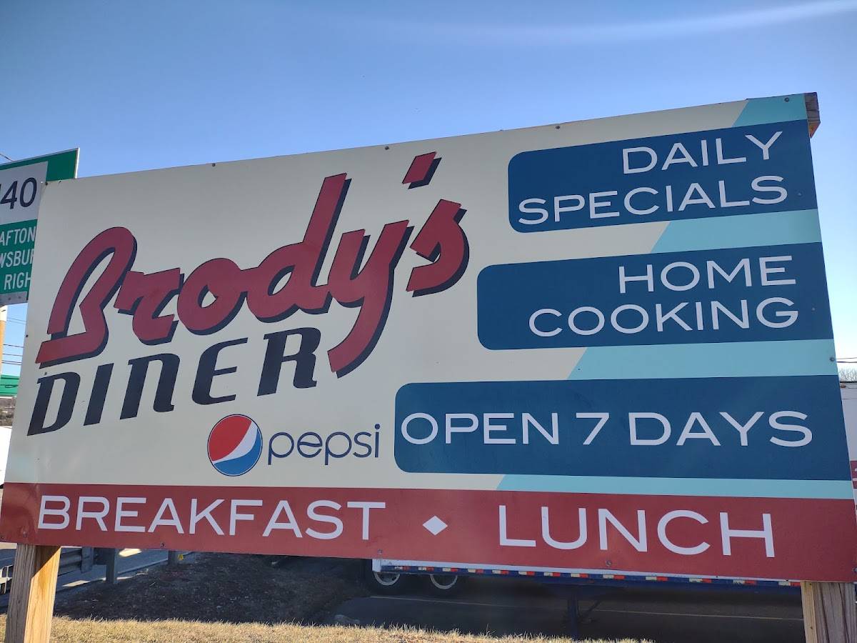 Menu at Brody's Diner restaurant, Shrewsbury