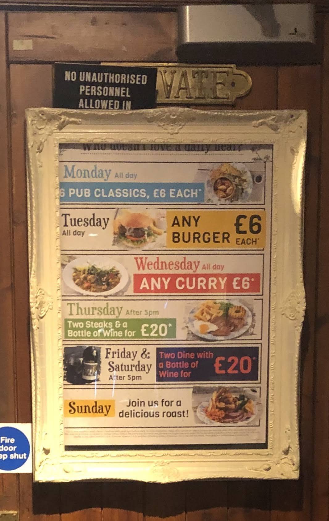 Menu at Broughton Arms pub & bar, Stoke-on-Trent, Sandbach Road
