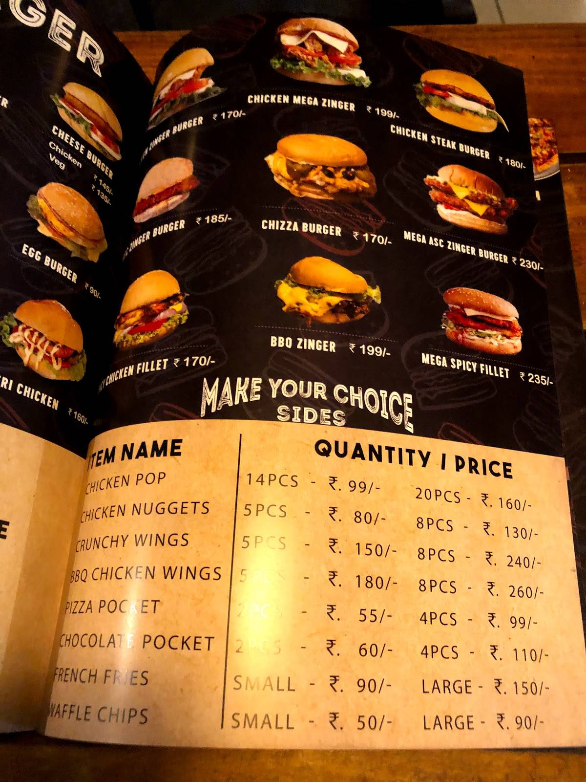 Menu at Burger Lounge, Mangaluru, Ground Floor