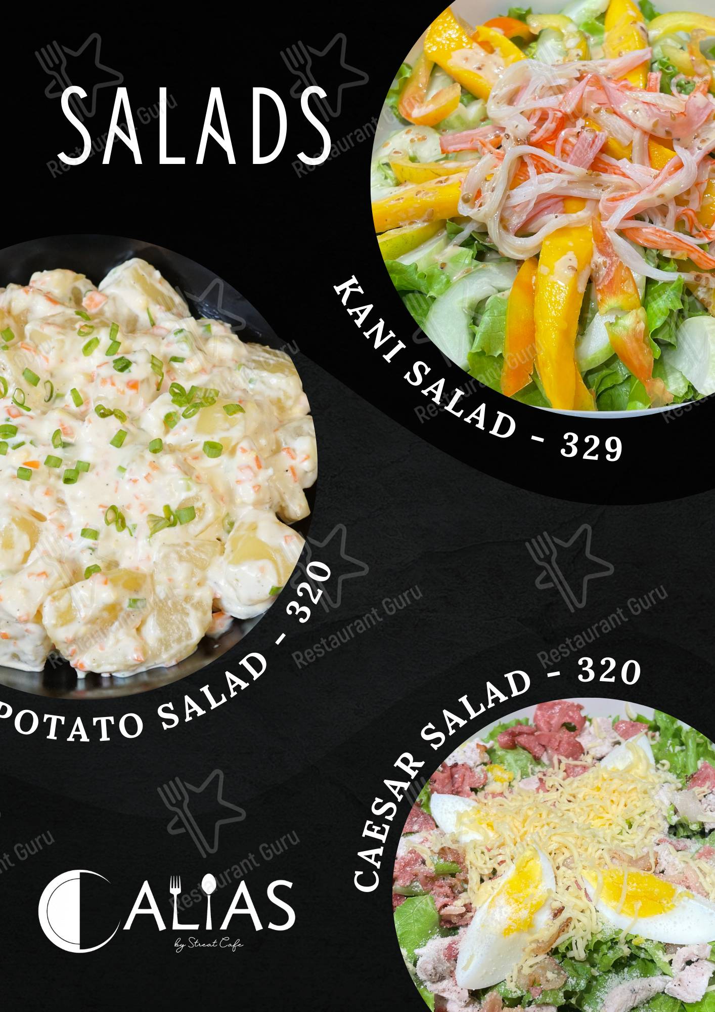 Menu at CALIAS restaurant, Odiongan