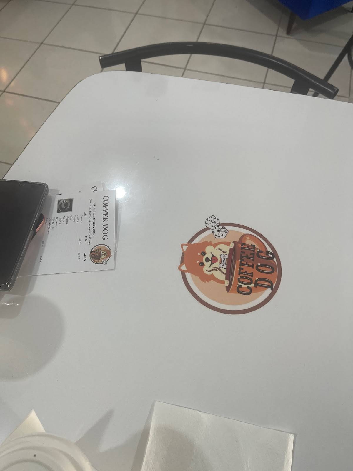 Menu at COFFEE DOG cafe, Mexico City