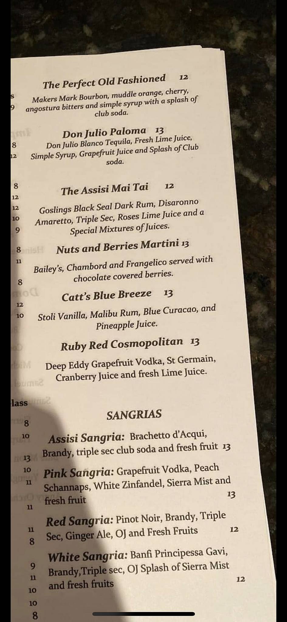 Menu at Cafe Assisi, Wrentham, 667 South St #5