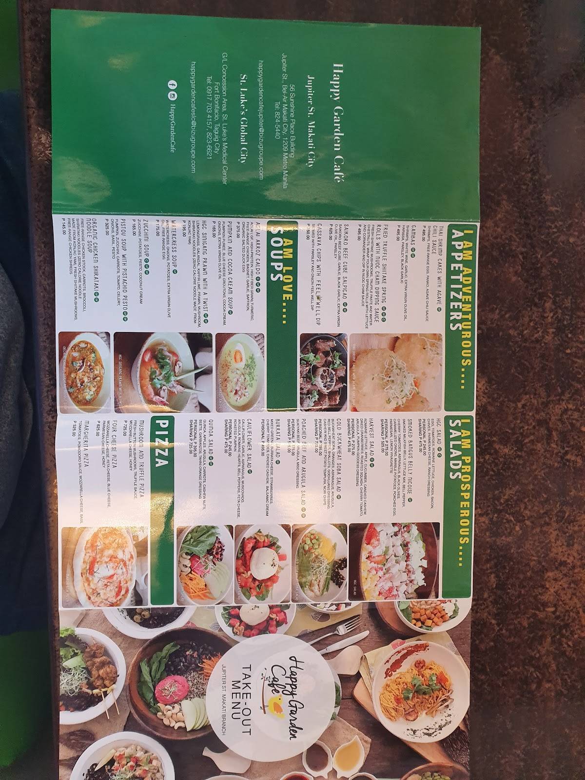 Menu at Happy Garden Cafe by Bizu, Makati