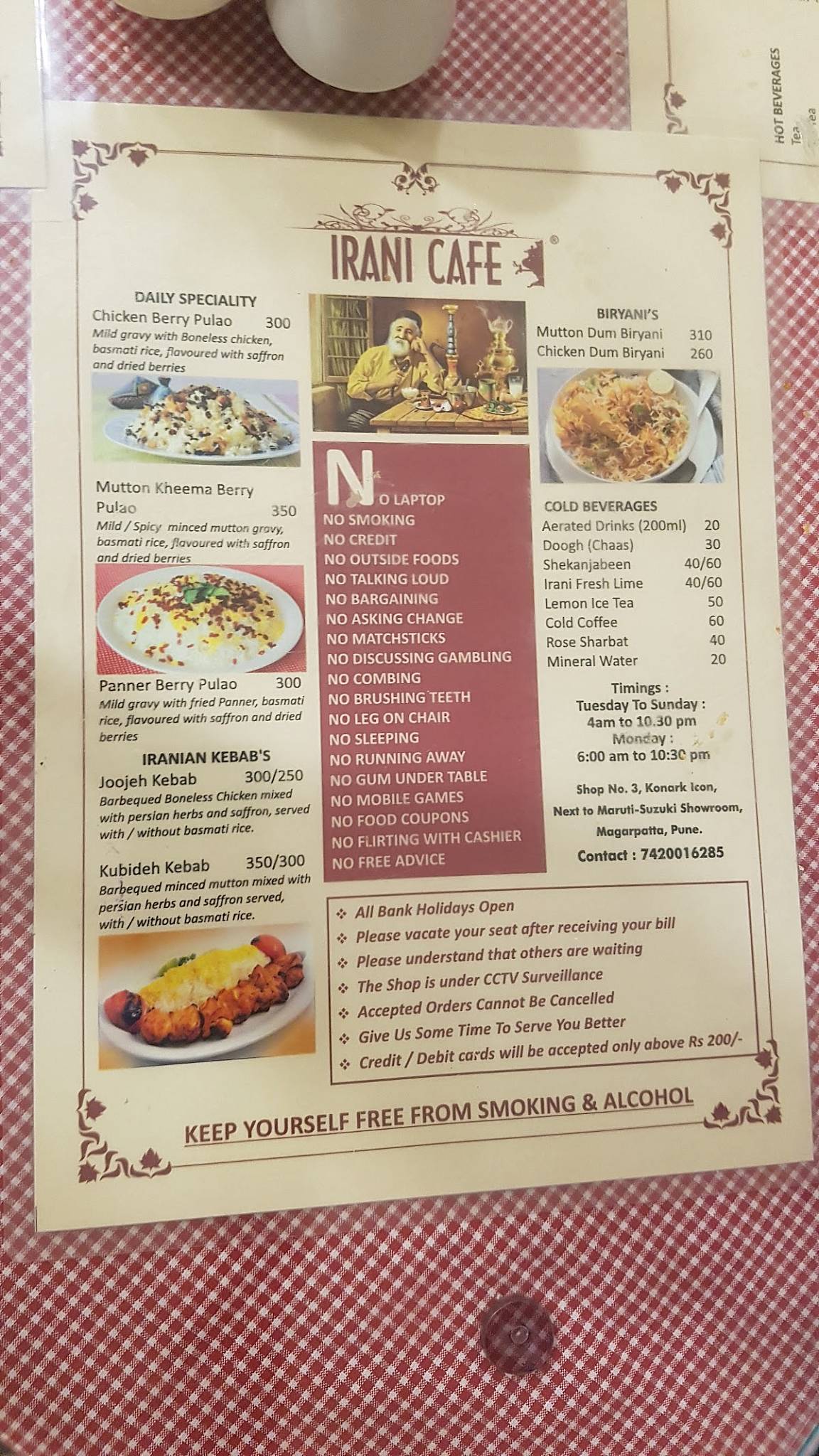 Menu at Irani Cafe - Magarpatta, Pune, Shop No. 2