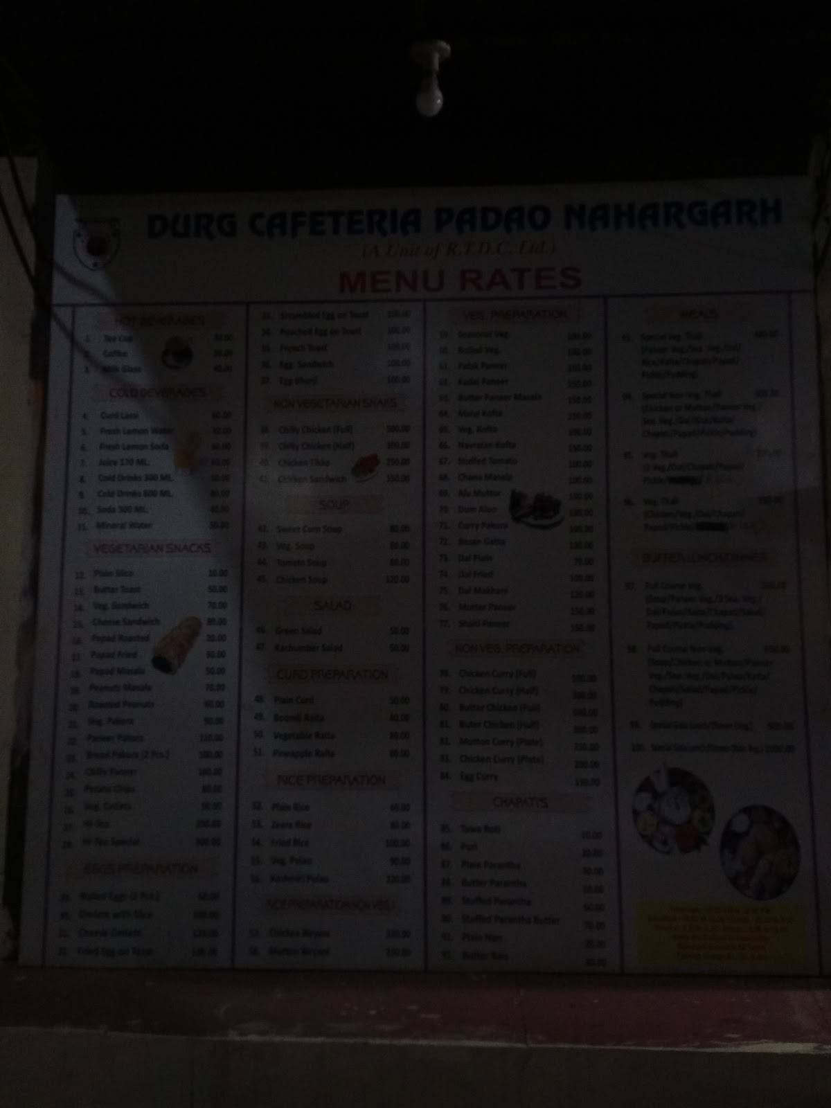 Menu at Padao Restaurant, Jaipur