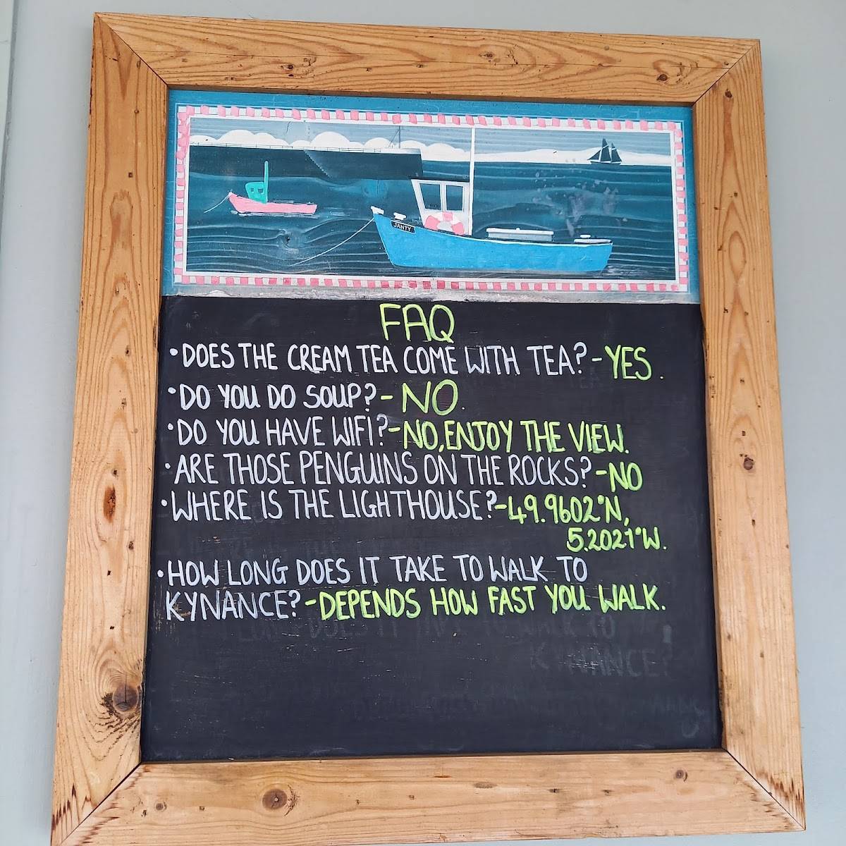 Menu at Polpeor Cafe, Grade-Ruan, National Trust - Lizard Point
