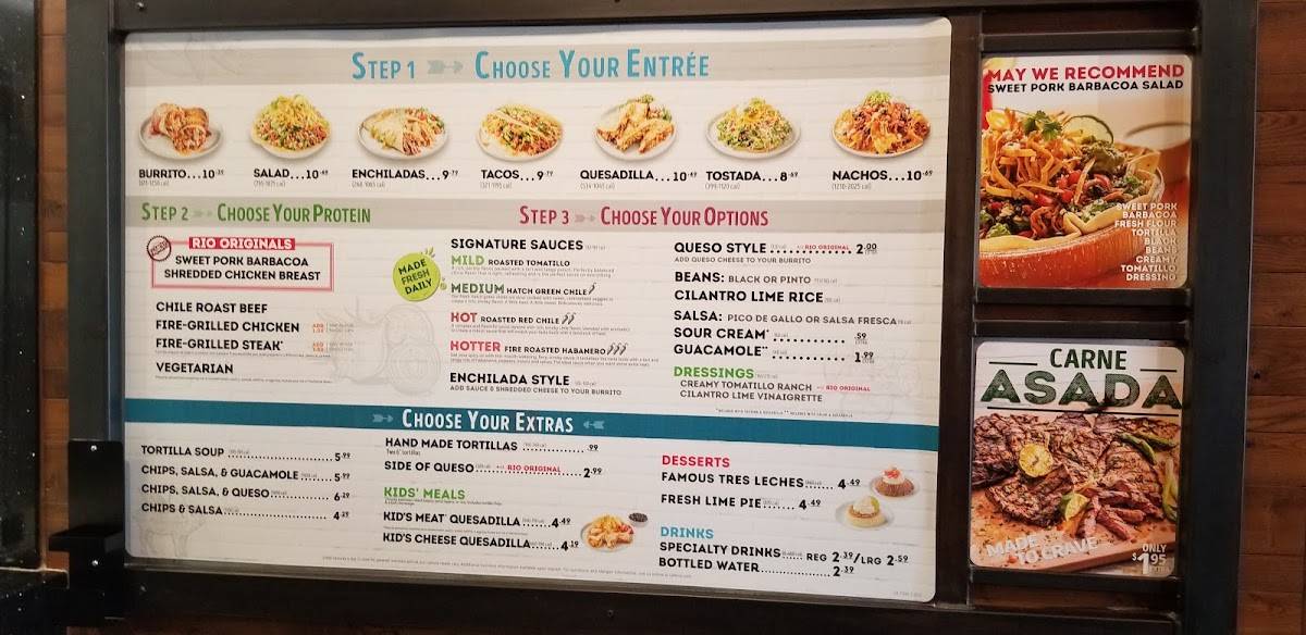 Menu at Cafe Rio Fresh Modern Mexican, Phoenix, W Happy Valley Rd