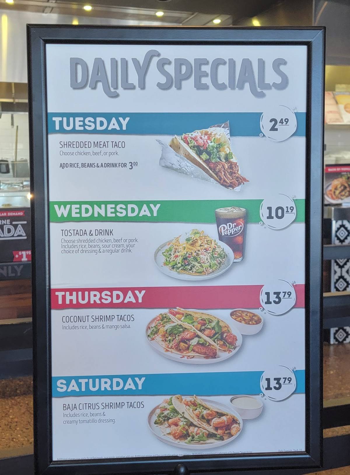 Menu at Cafe Rio Fresh Modern Mexican, Phoenix, W Happy Valley Rd