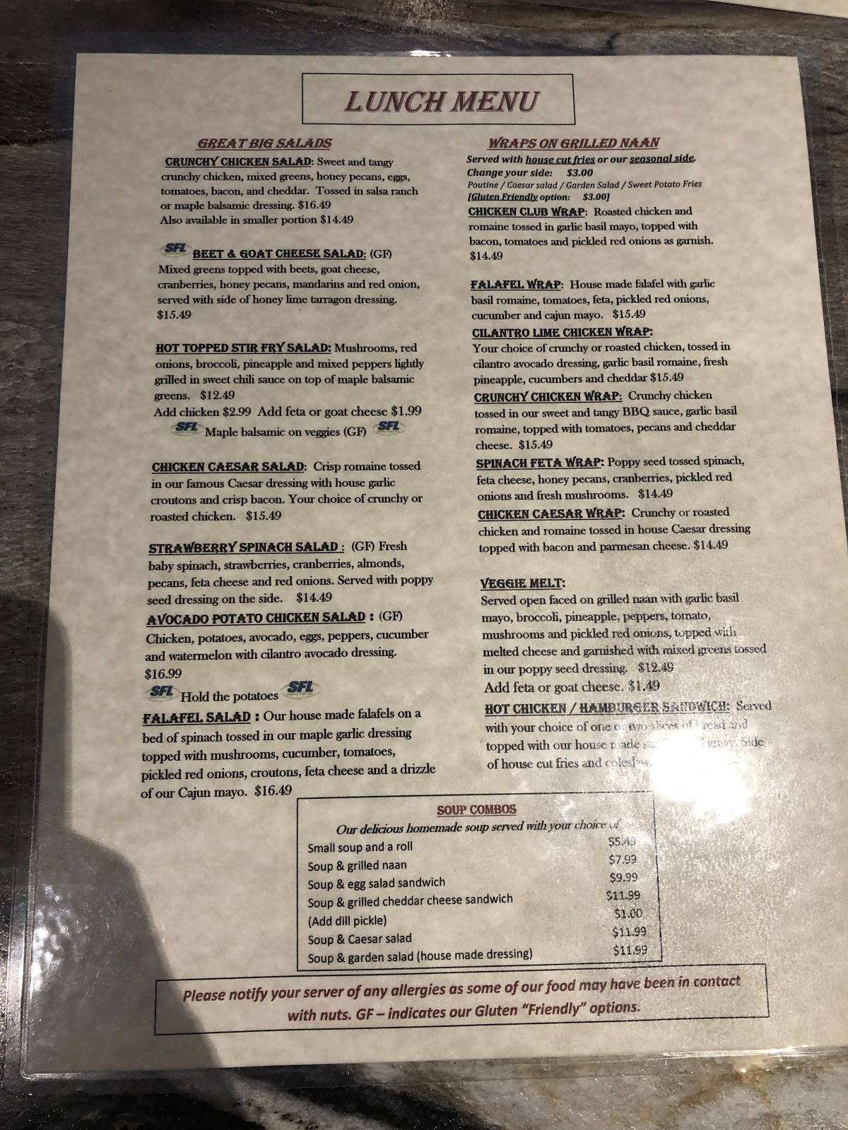 Menu at Taste and See cafe, Sussex