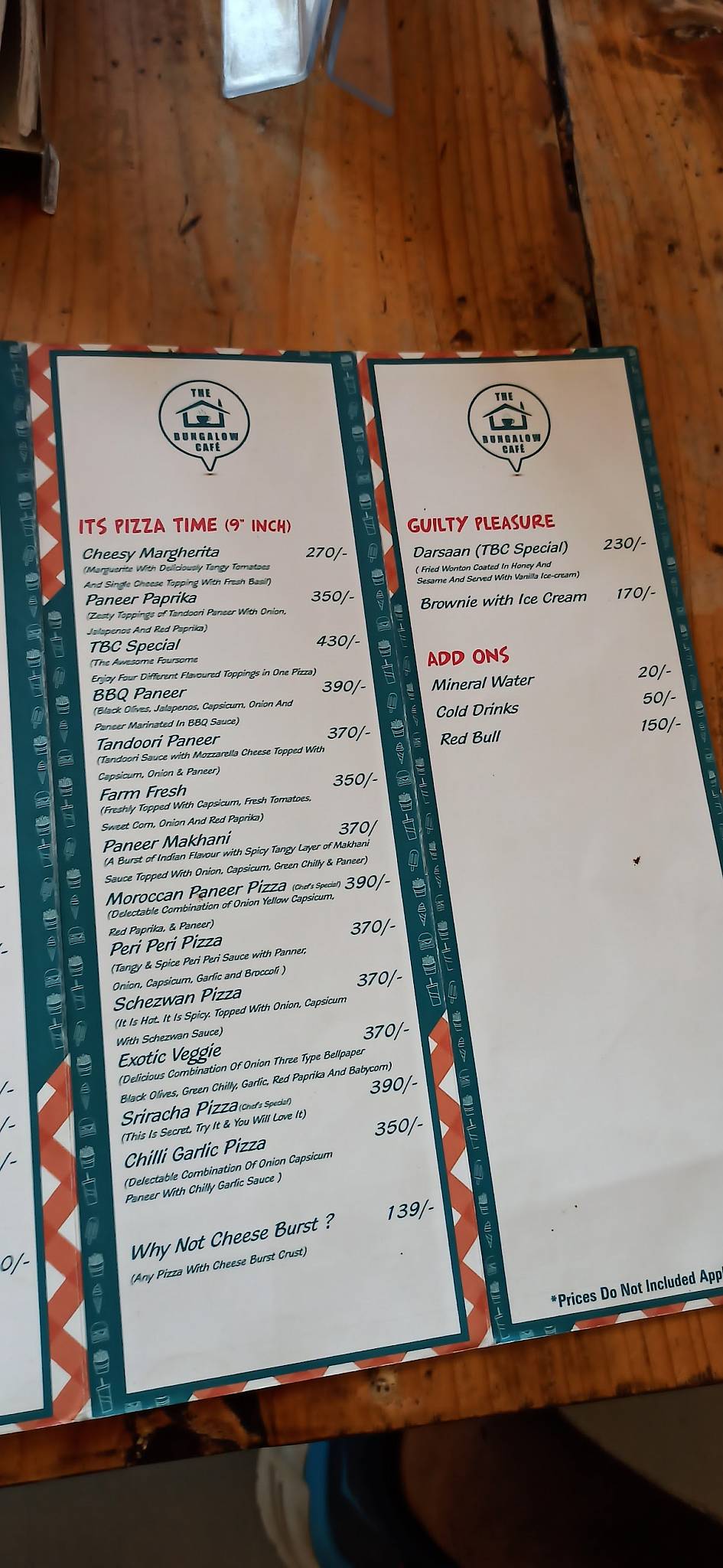 Menu at The Bungalow Cafe, Surat, Aagam Vivianna