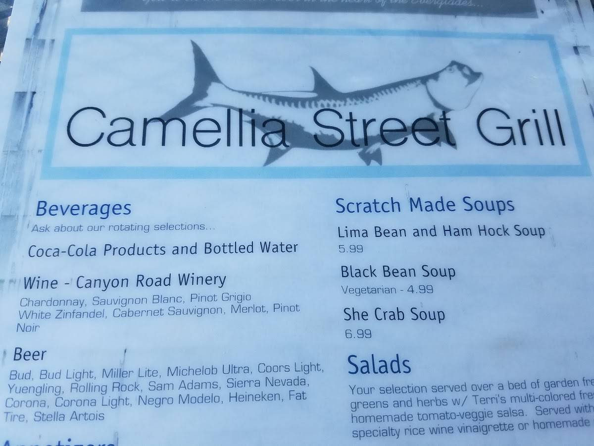 Menu at Camellia Street Grill restaurant, Everglades City, 202 Camellia ...