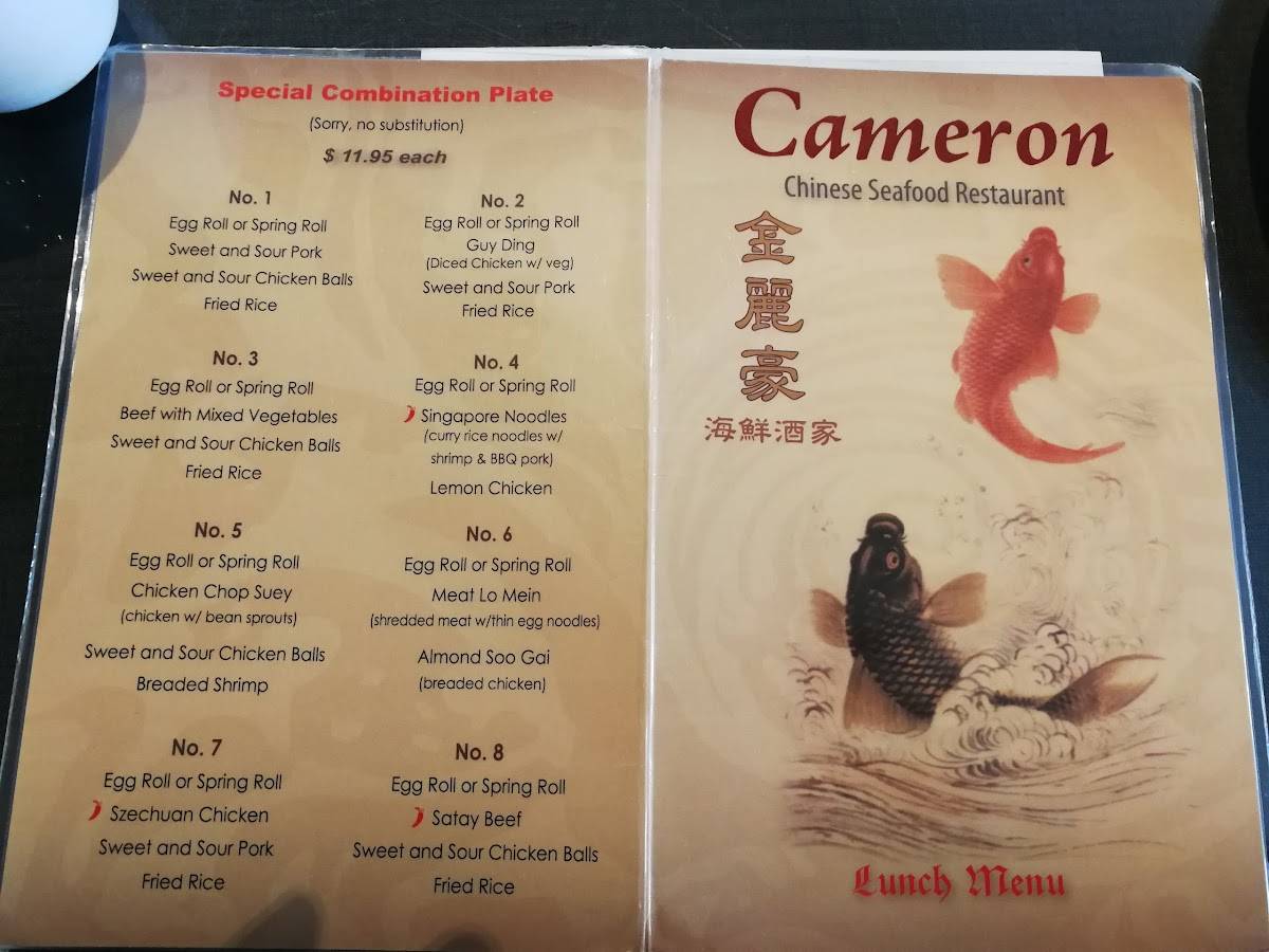 Menu at Cameron Chinese Restaurant, Kitchener