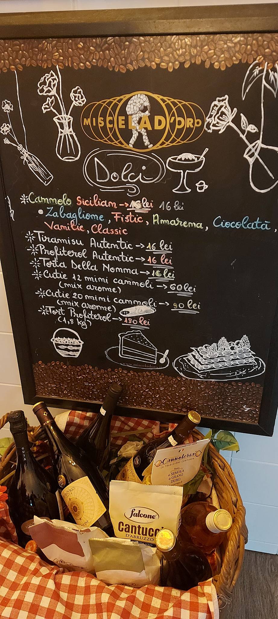 Menu at Cannoleria Decebal, Bucharest